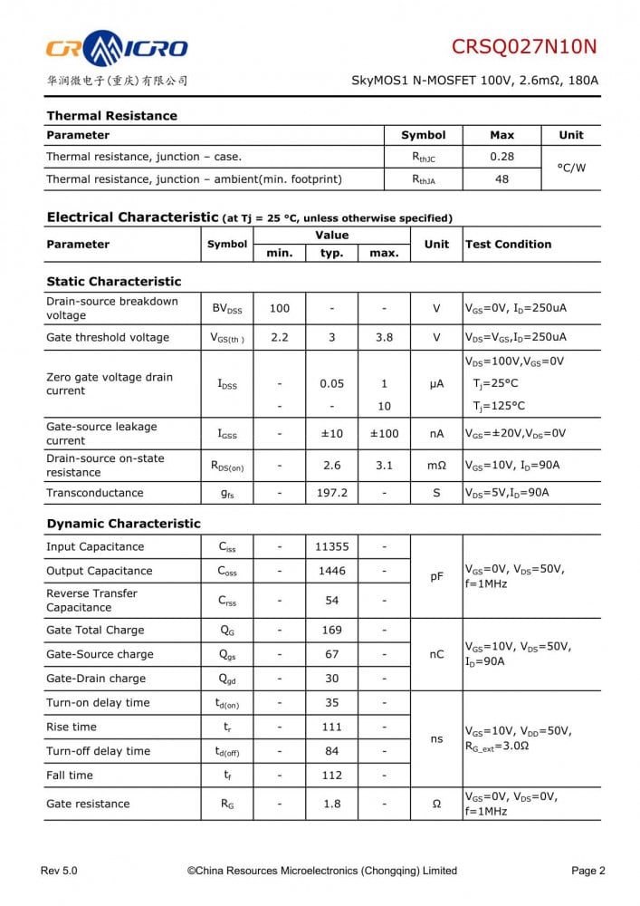 CRSQ027N10N datasheet page 2