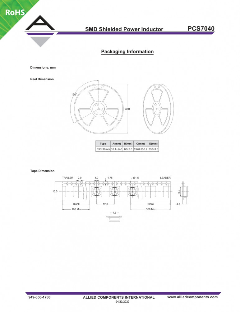 PCS7040 series technical document page 2