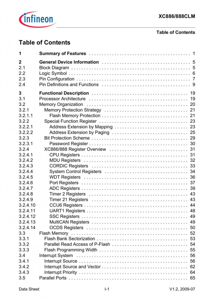 XC886LM datasheet page 5