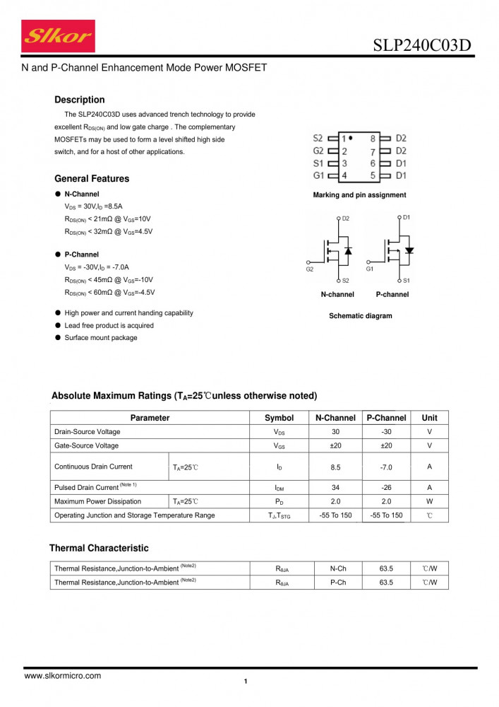 SLP240C03D datasheet page 1
