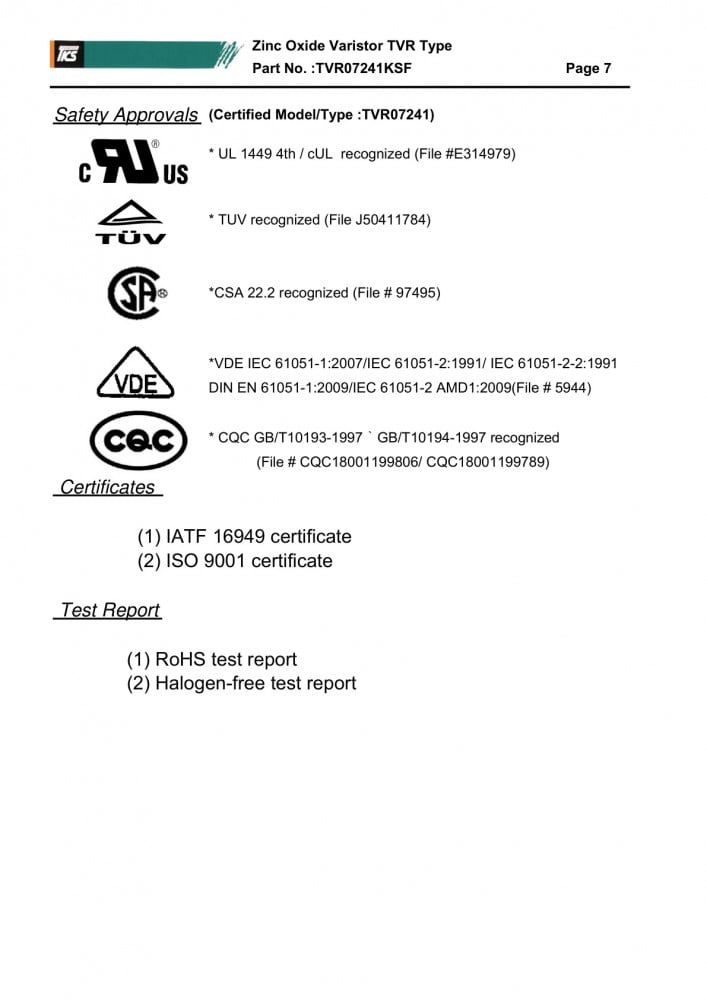TVR07241KSF datasheet page 10