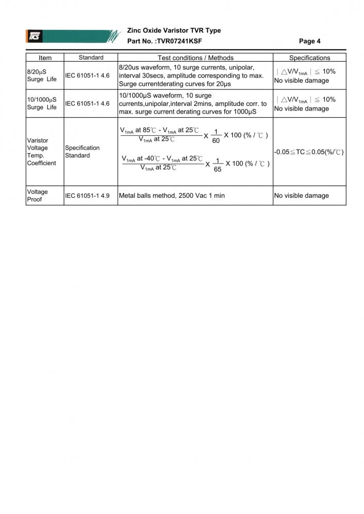 TVR07241KSF datasheet page 7
