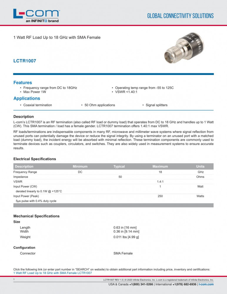 LCTR1007 technical document page 1