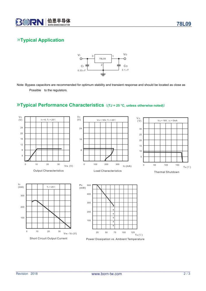 BORN 78L09 datasheet page 2