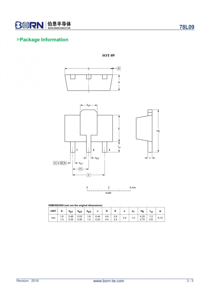 BORN 78L09 datasheet page 3