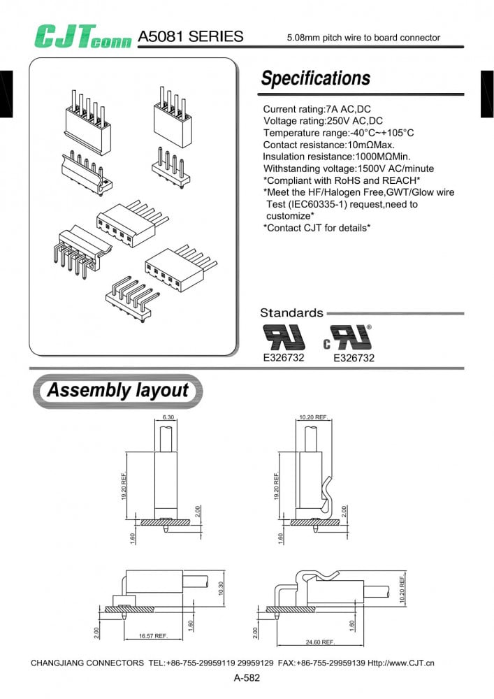 CJT A5081H connector drawing page 1