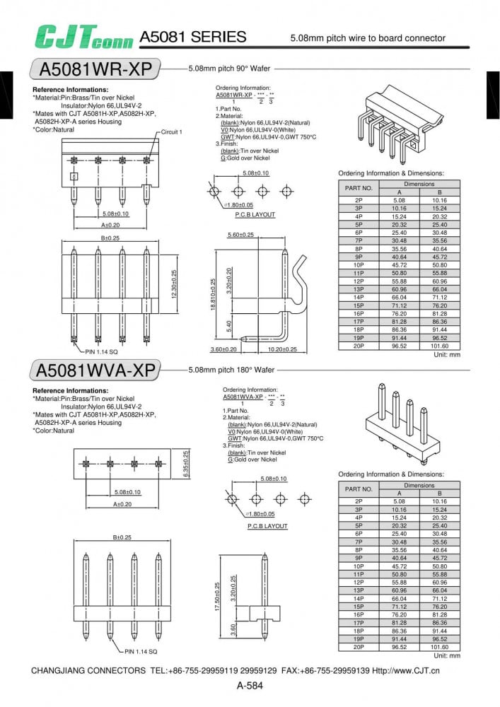 CJT A5081H connector drawing page 3