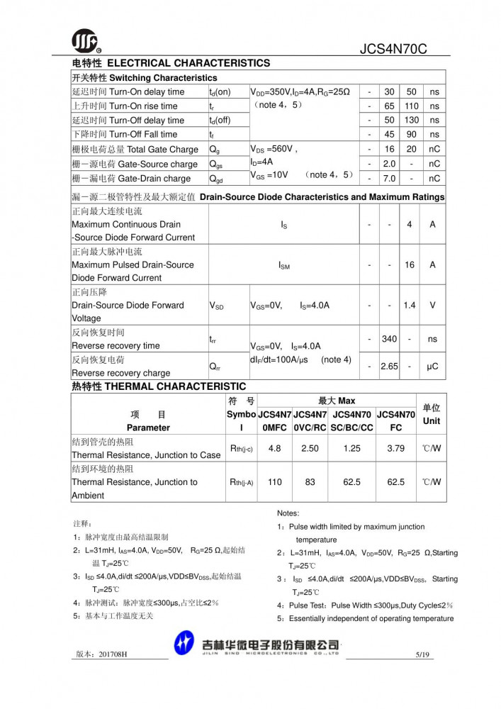 JCS4N70FC datasheet page 5