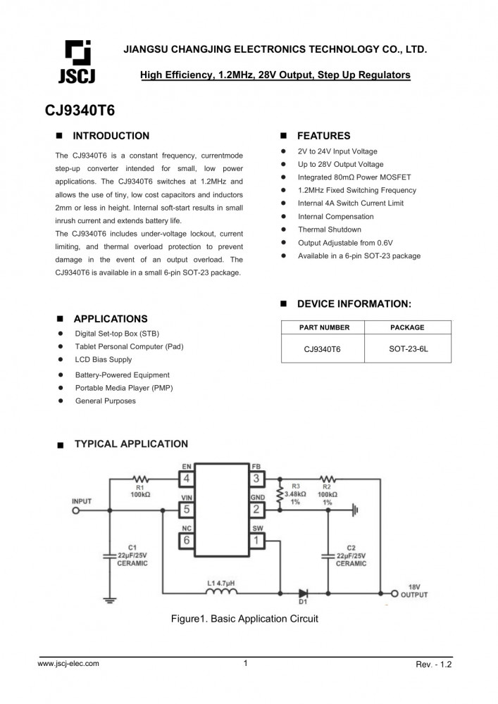 CJ9340T6 datasheet page 1