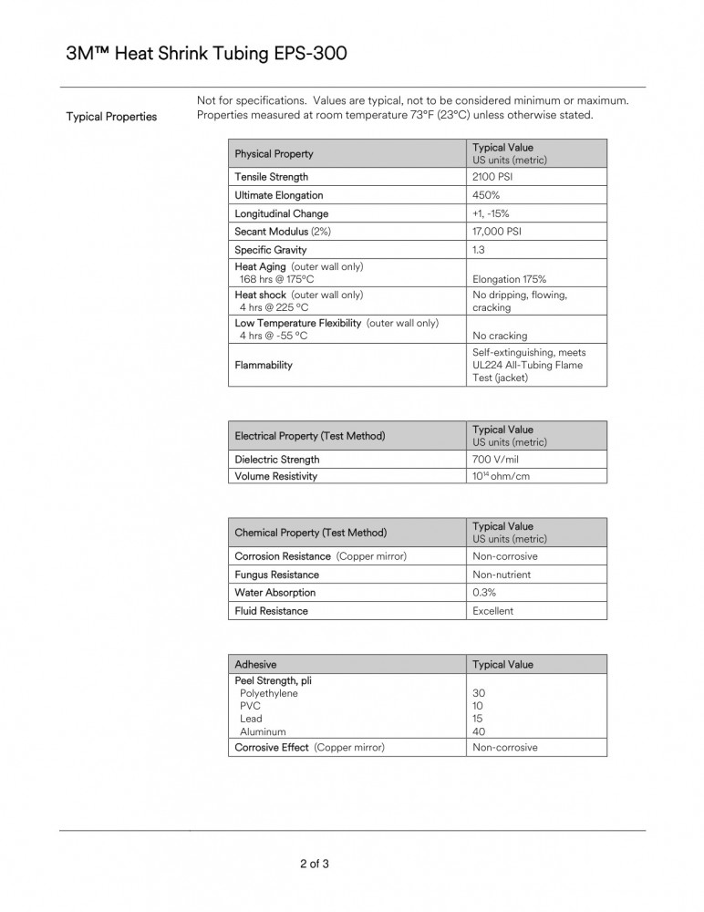 3M EPS-300 data sheet page 2