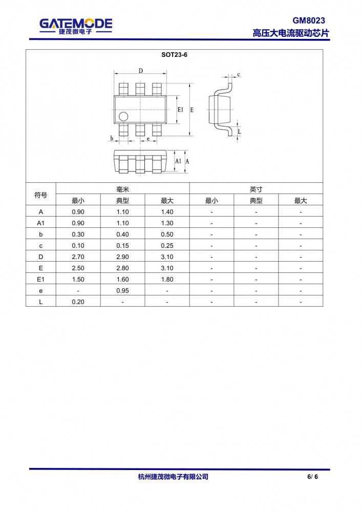 GM8023A datasheet page 6