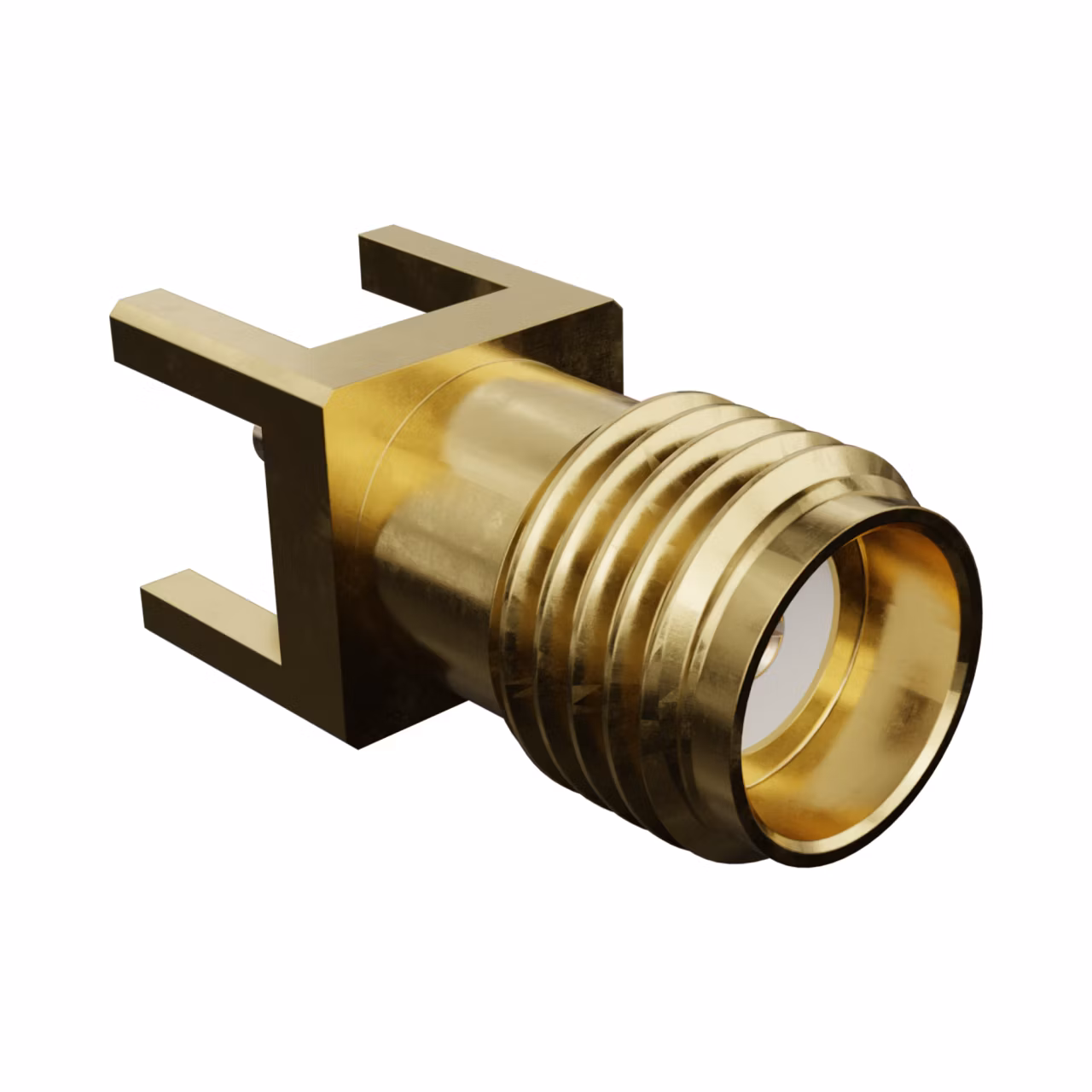 SMA Jack, Straight, PCB Receptacle, Through Hole, Brass Body, Gold (Au) Plated, One Piece Per Bag, 50 Ohms for sale