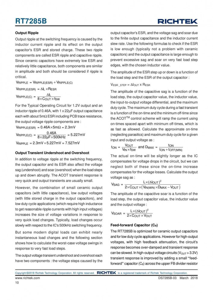 RT7285B datasheet page 10
