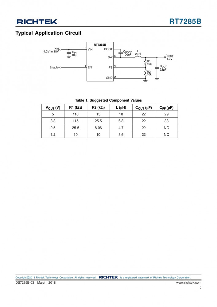 RT7285B datasheet page 5