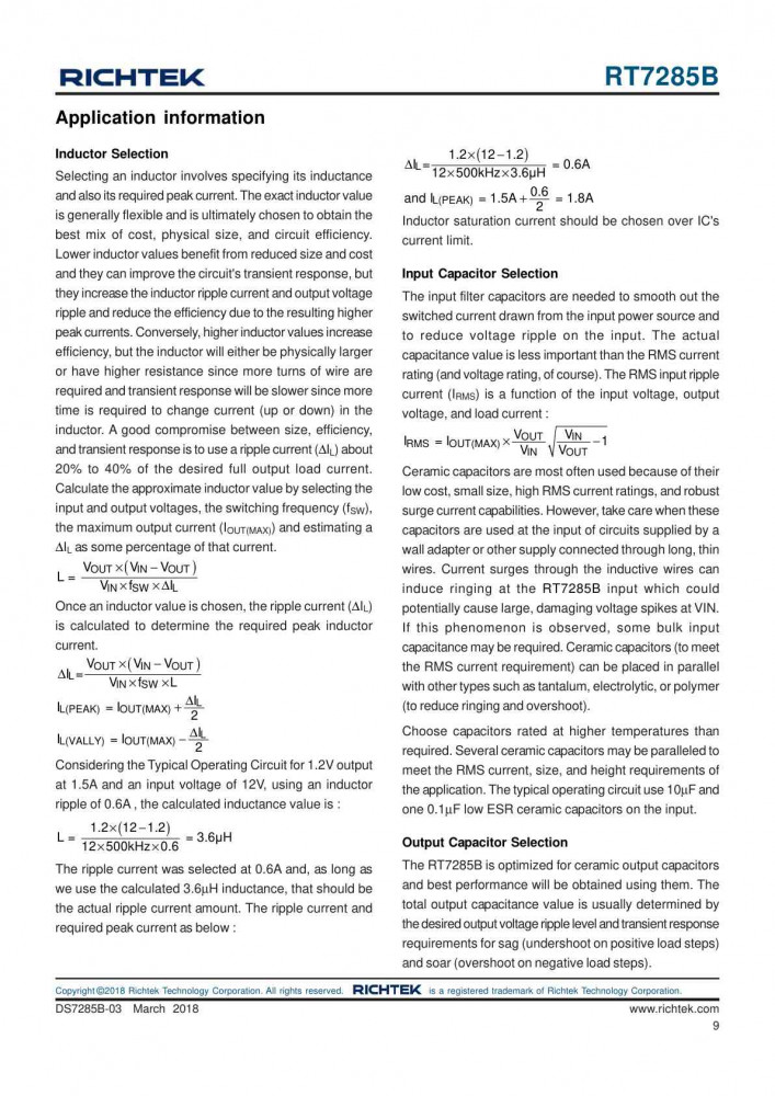 RT7285B datasheet page 9