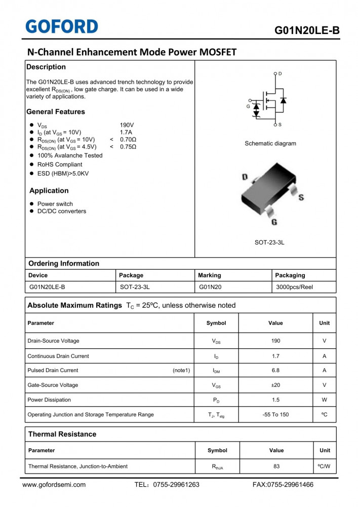 G01N20LE-B datasheet page 1