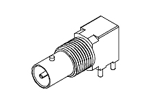 Mini-BNC Jack, Right-Angle, Bulkhead Receptacle, PCB, Through Hole, Die Cast Body, Nickel (Ni) Plated, PCB, 75 Ohms for sale
