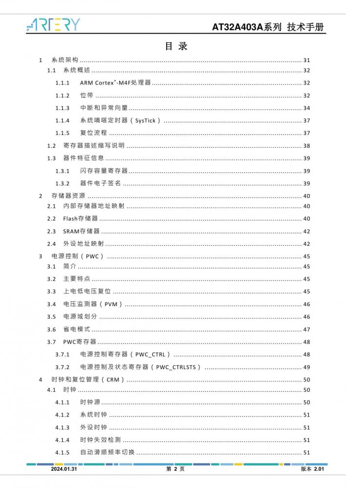 AT32A403AVGT7 technical document page 2