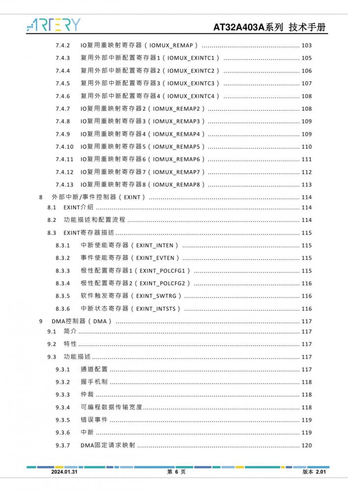 AT32A403AVGT7 technical document page 6