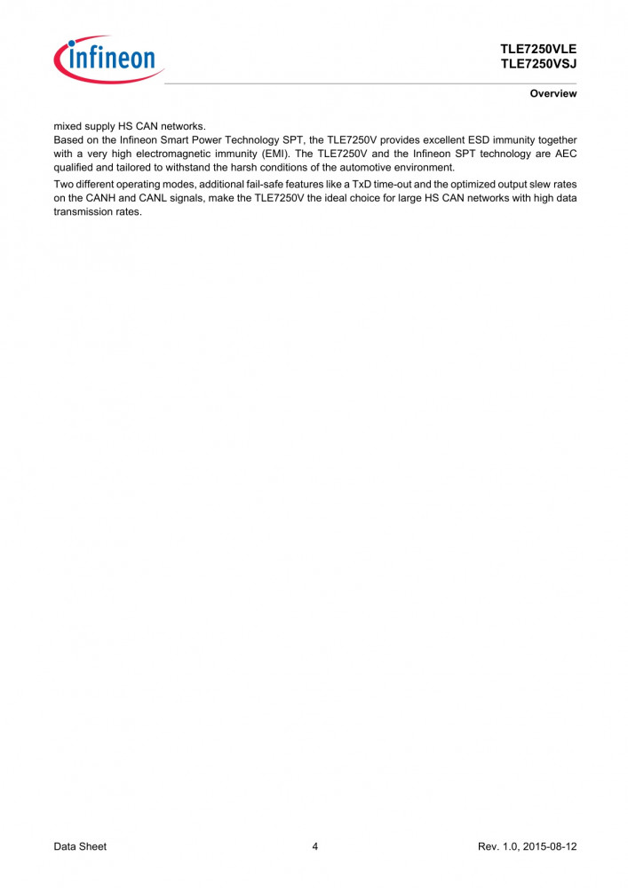TLE7250VLE datasheet page 4