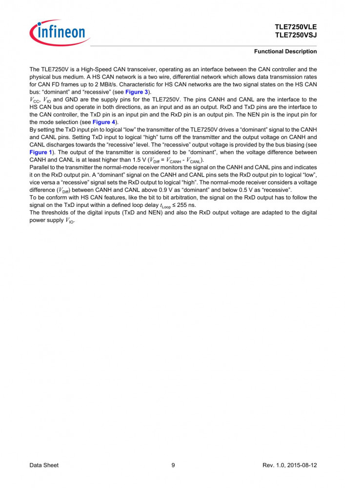 TLE7250VLE datasheet page 9