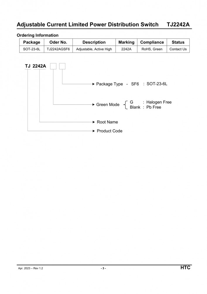 TJ2242AGSF6 datasheet page 3