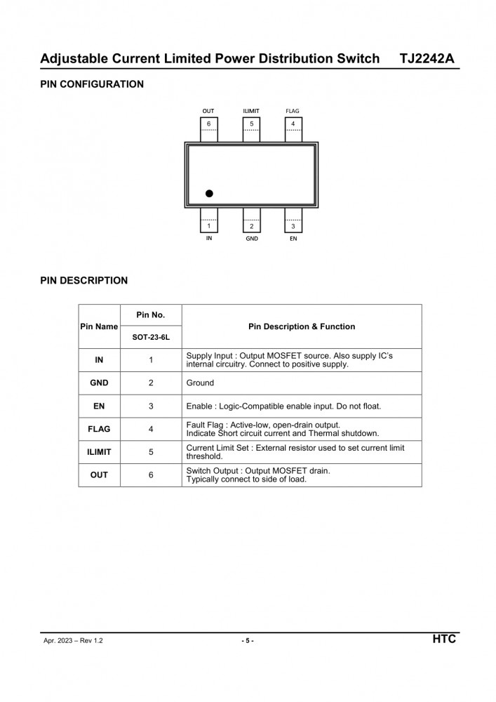 TJ2242AGSF6 datasheet page 5