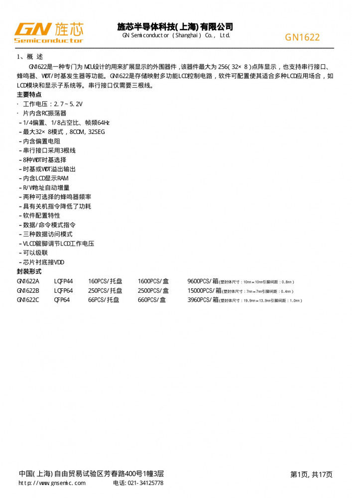 GN1622A datasheet page 1