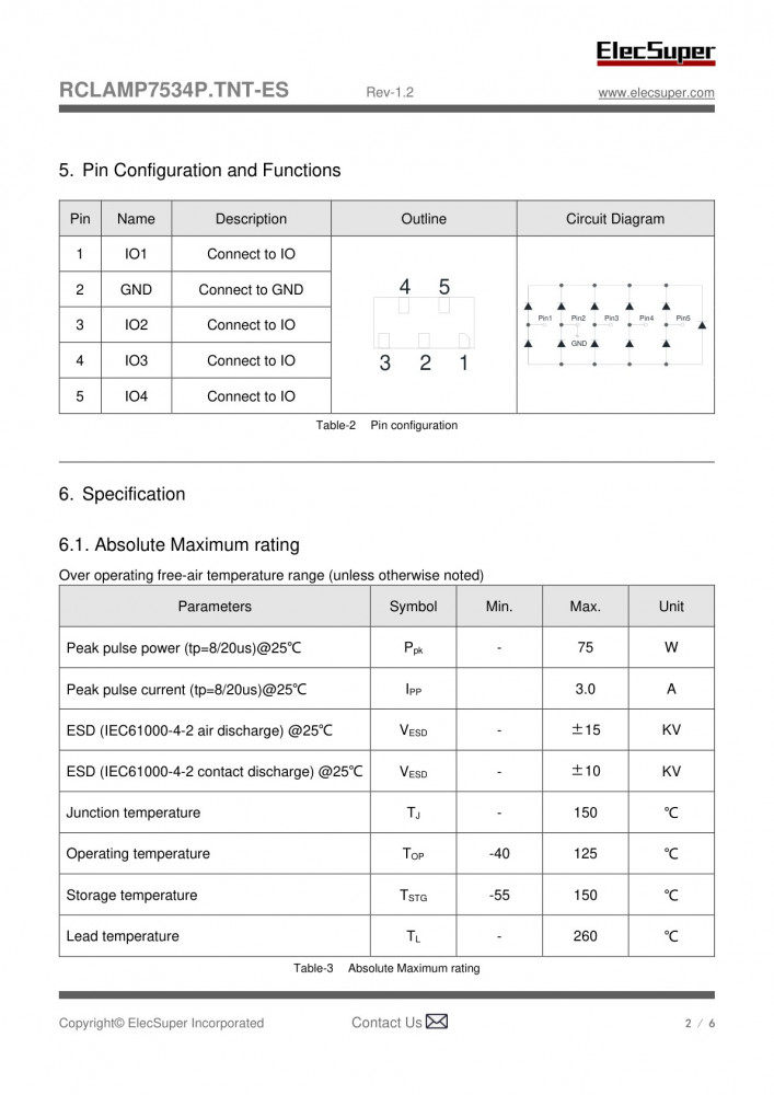 RCLAMP7534P.TNT-ES datasheet page 2