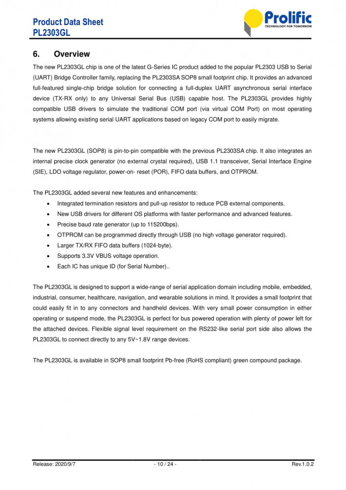 PL2303GL datasheet page 10