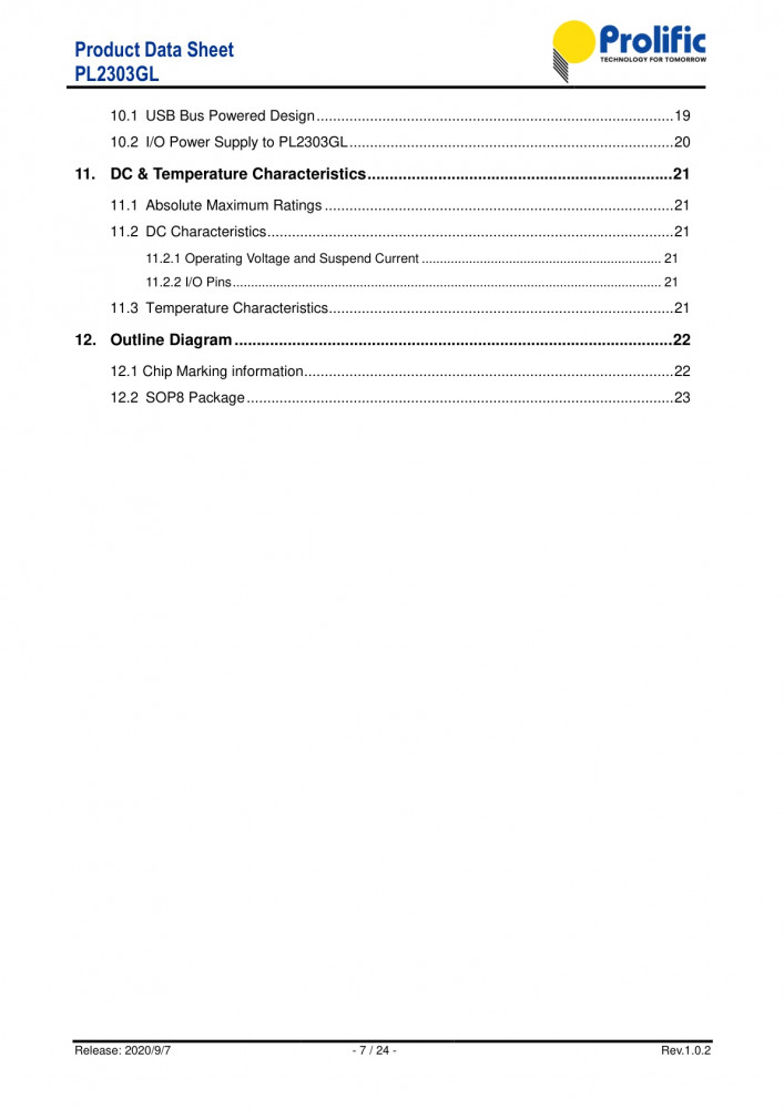 PL2303GL datasheet page 7