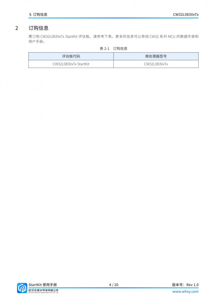 CW32L083VxTx StartKit document page 5