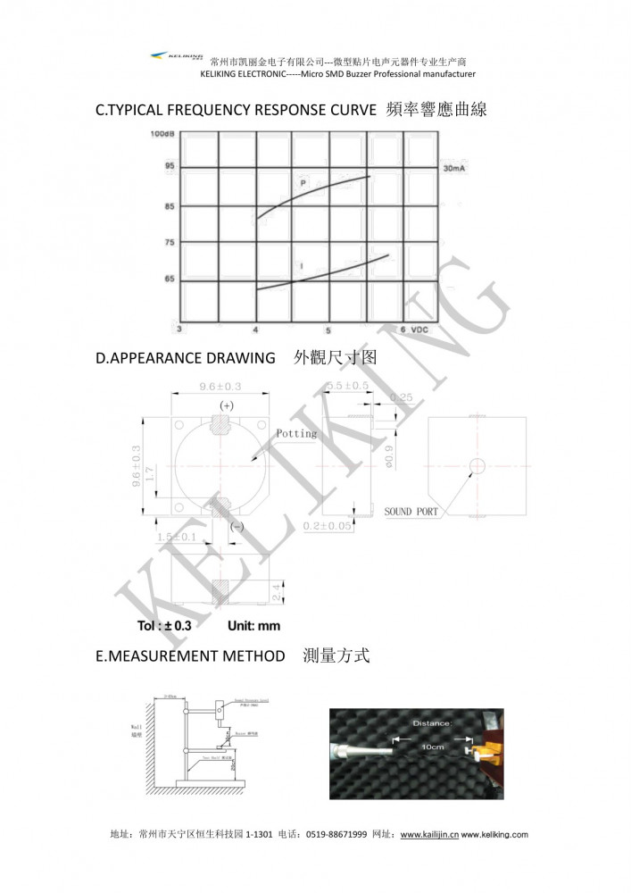 KLJ-9650-3Y response and dimensions page