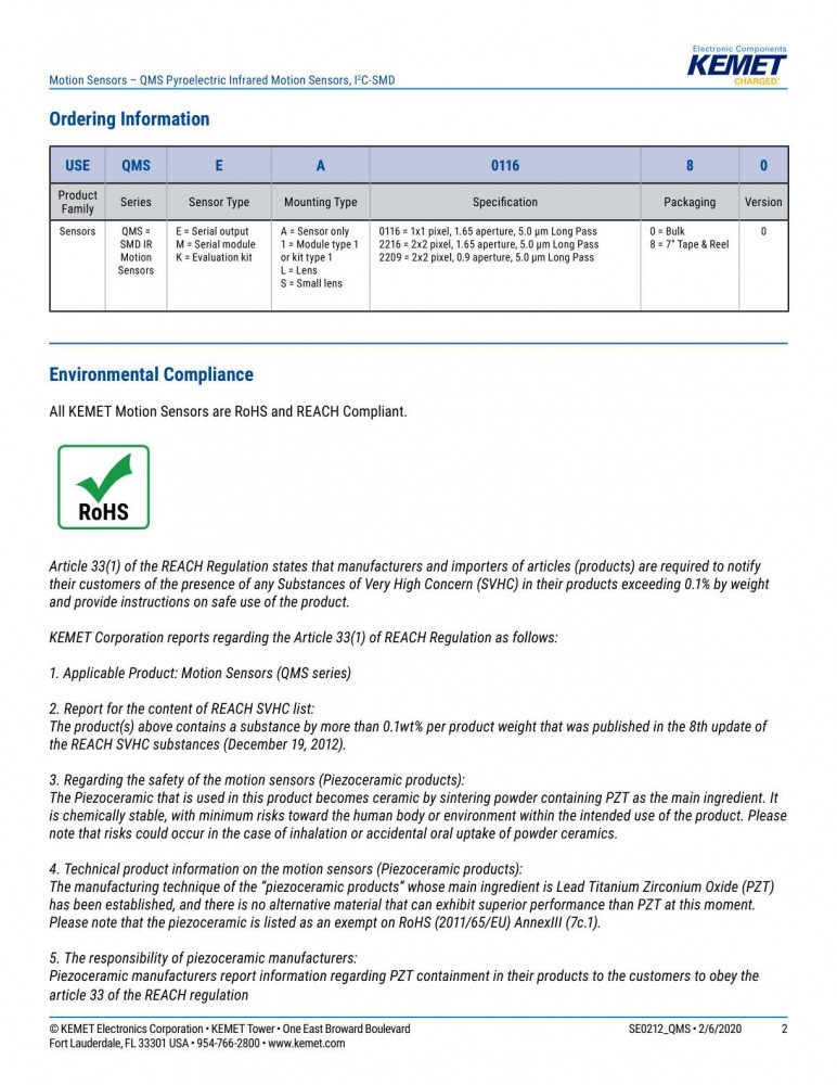 KEMET QMS document page 2
