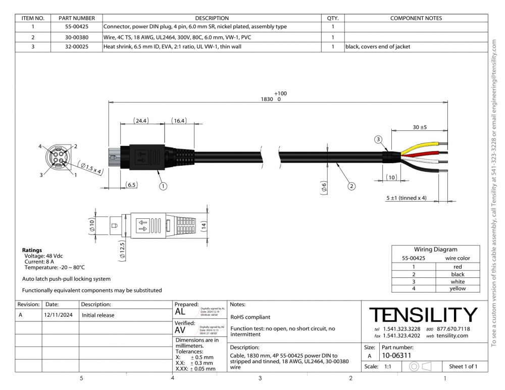 Tensility International 10-06311 product drawing