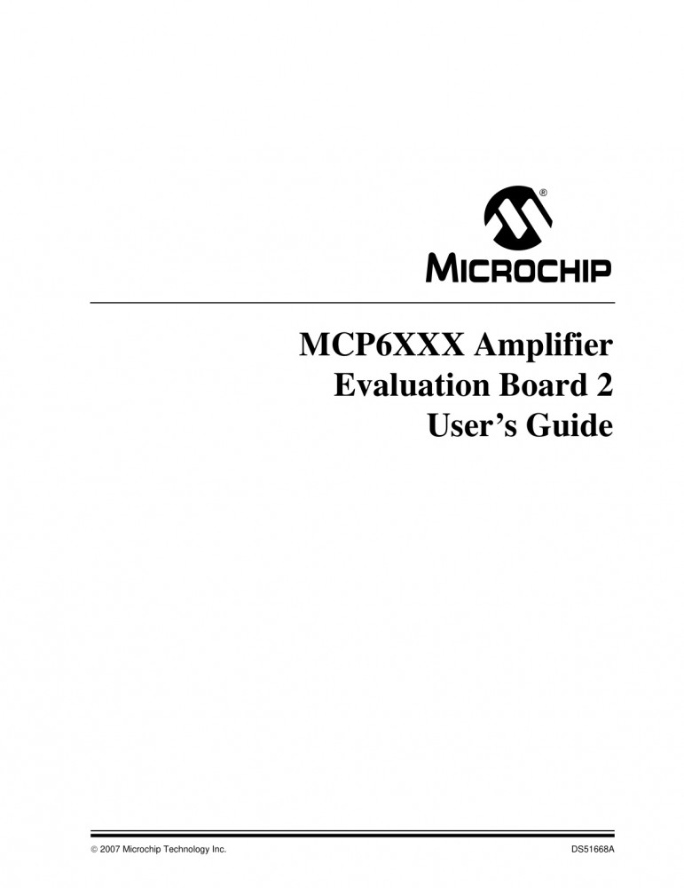 MCP6XXXEV-AMP2 document page 1