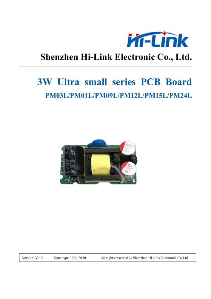 HLK-PM01L datasheet page 1