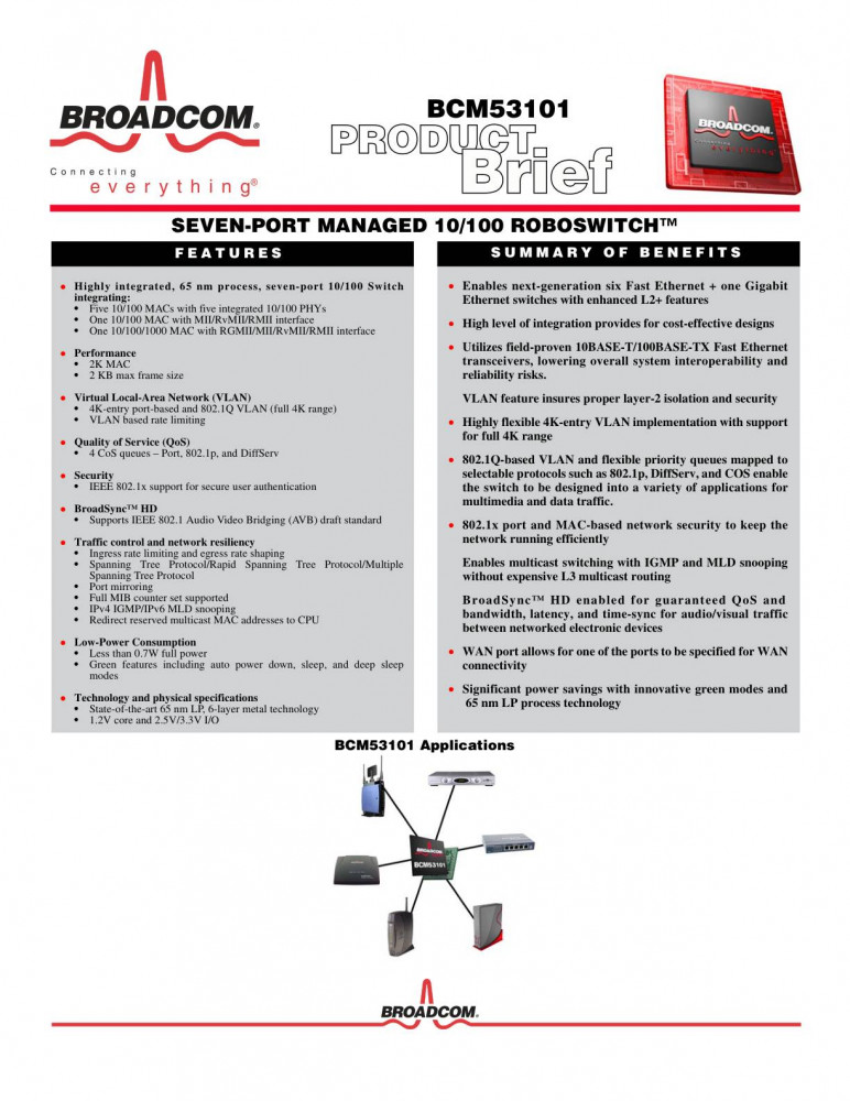 BCM53101EKMLG technical document page 1