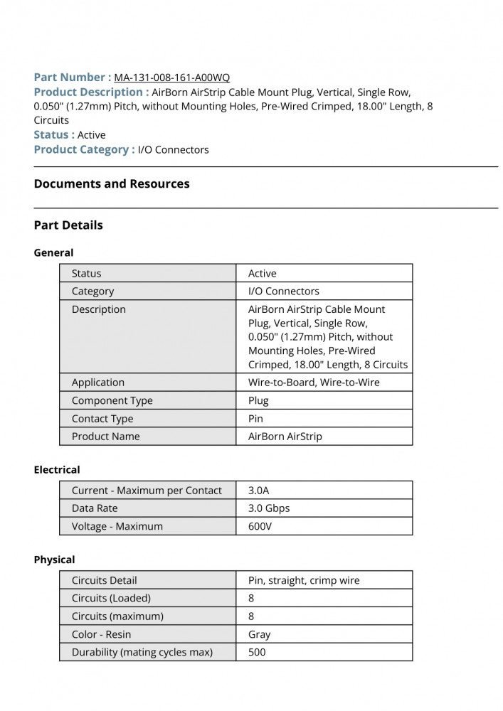 MA-131-008-161-A00WQ technical document image, page 1
