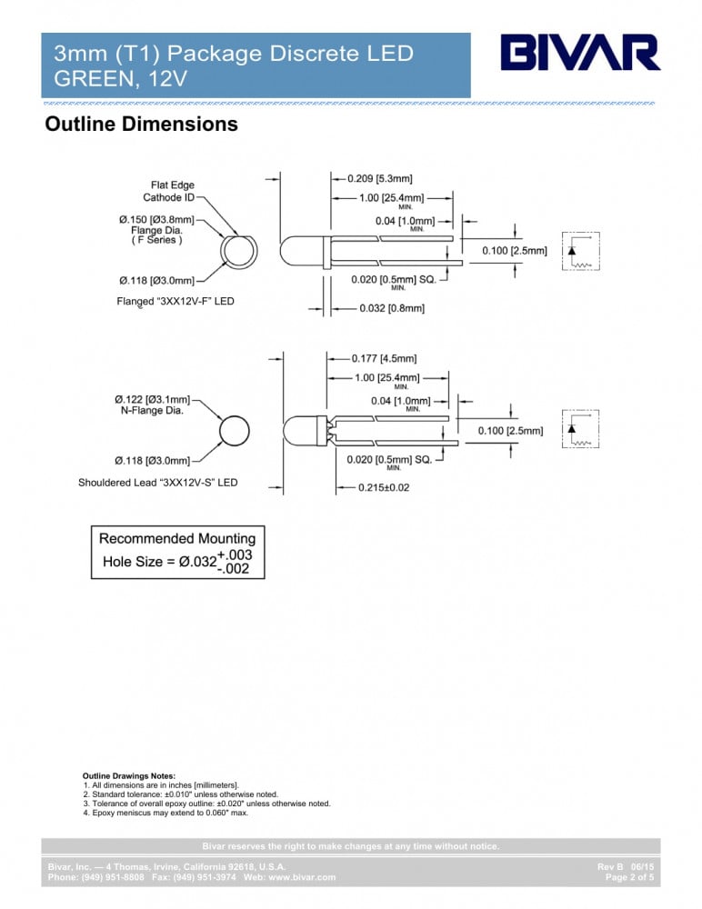 BIVAR 3GC12V datasheet page 2