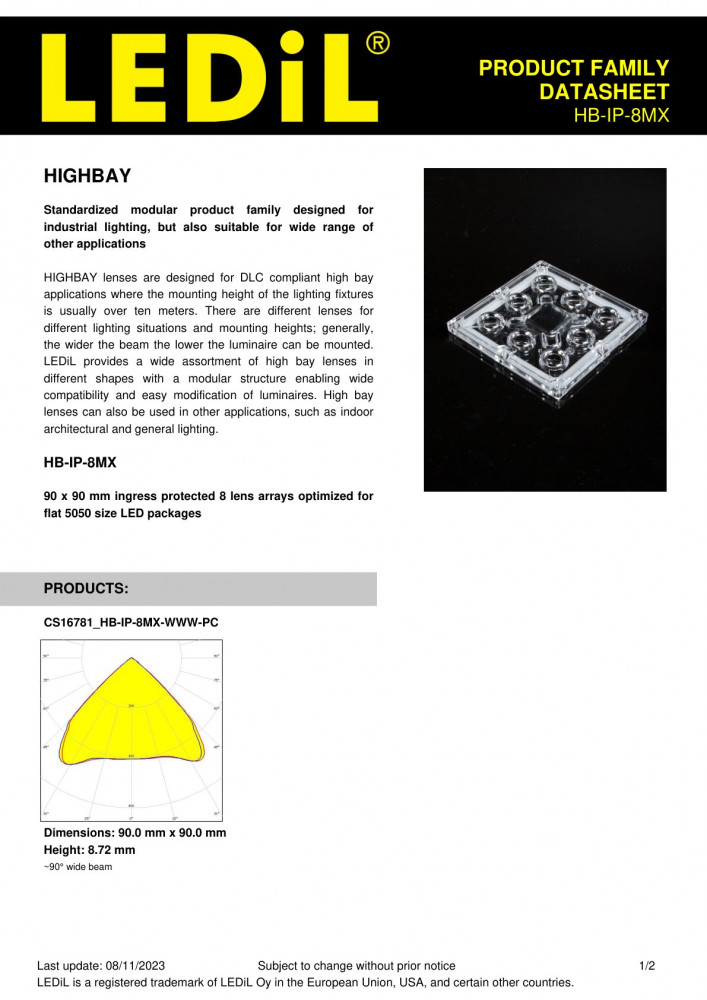 LEDiL HB-IP-8MX-WWW-PC product documentation page 1