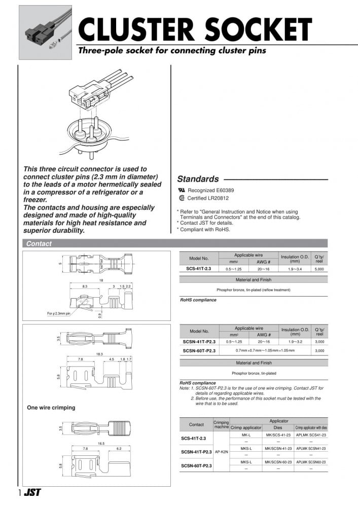 JST SCS-41T-2.3 catalog page 1