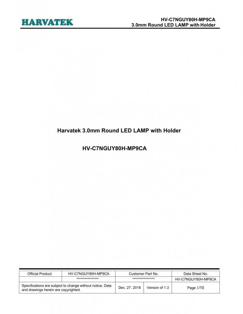 HV-C7NGUY80H-MP9CA datasheet page 1