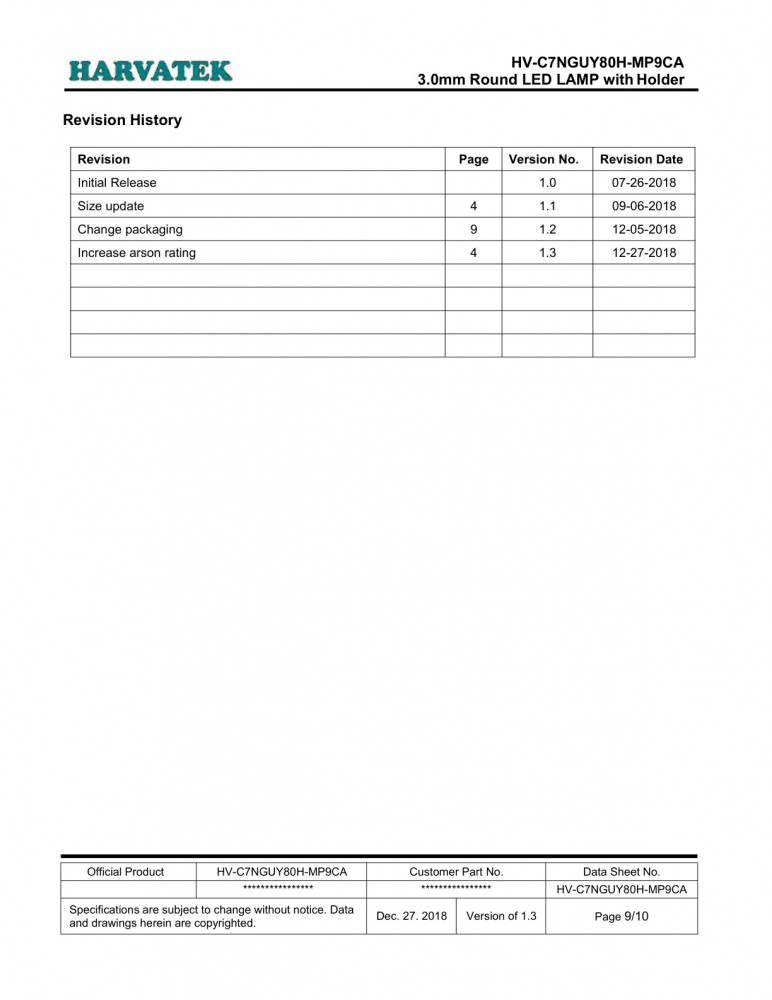 HV-C7NGUY80H-MP9CA datasheet page 10