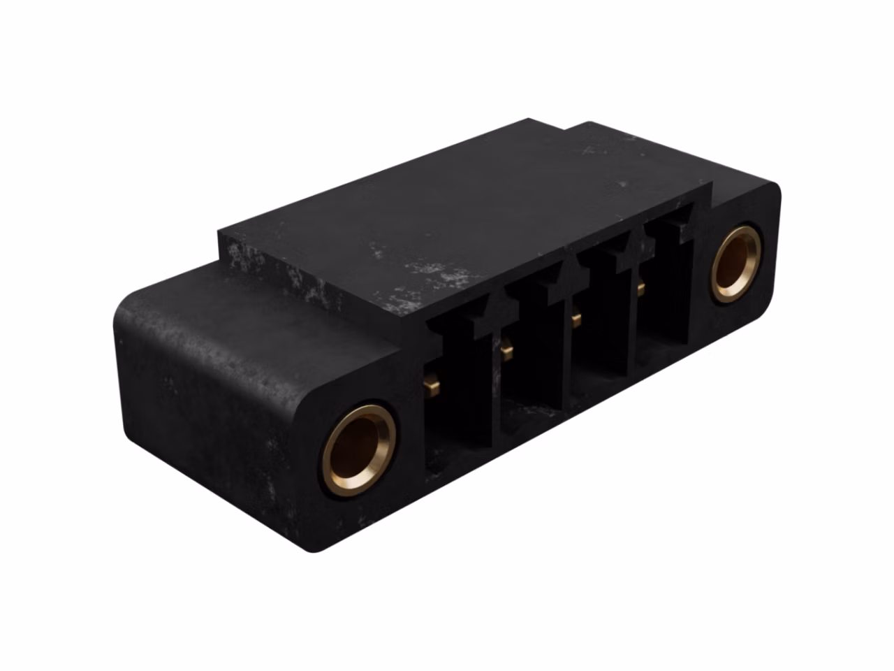 3.50mm Pitch Eurostyle Right-Angle PCB Header, with Threaded Retention Inserts, Gold (Au) Plated, Black, 4 Circuits for sale