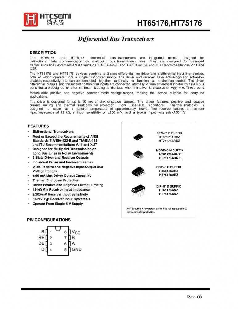 HT65176ARZ datasheet page 1