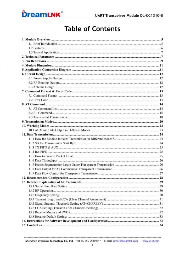DL-CC1310-B-915 datasheet page 4