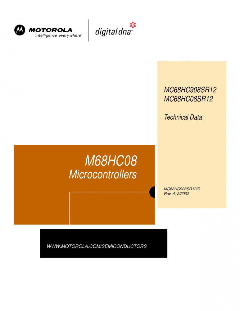 MC68HC908SR12 technical data page 1
