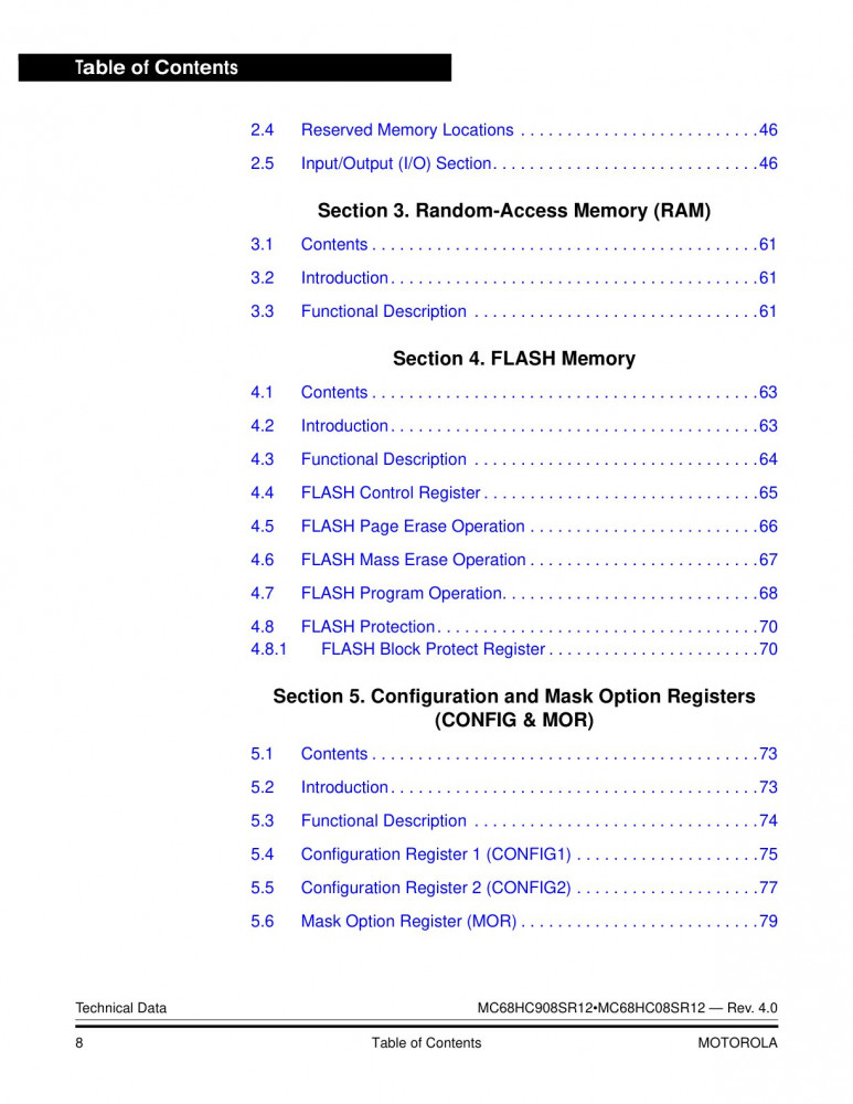 MC68HC908SR12 technical data page 8