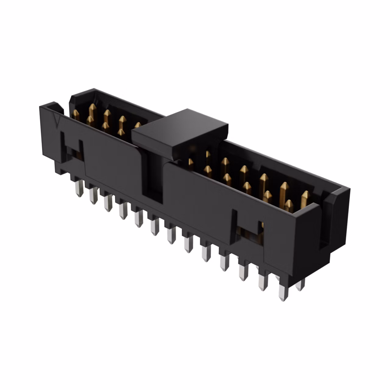 2.00mm Pitch, Milli-Grid PCB Header, Dual Row, Vertical, Through Hole, Shrouded, 26 Circuits, 0.38µm Gold (Au) Plating, 2.50mm Tail Length, Dual Side Slots, Dual Friction Locks, Center Polarization, with Cap, Tape and Reel for sale